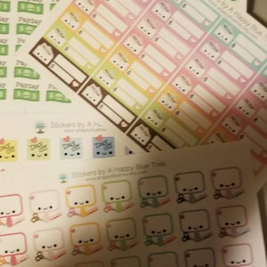 Happy Day off Reminder Tracker Cute Kawaii Planner Stickers for Erin ...