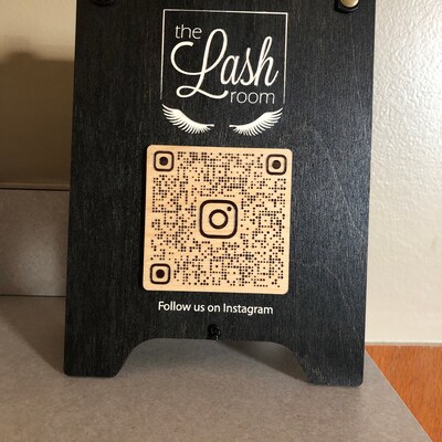 Table Sign QR Code SCAN for MENU Custom Engraved Wooden Restaurant ...