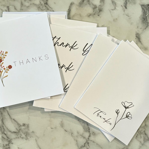 Assorted Thank You Cards | Minimalist Thank You Cards | Thank You Card ...