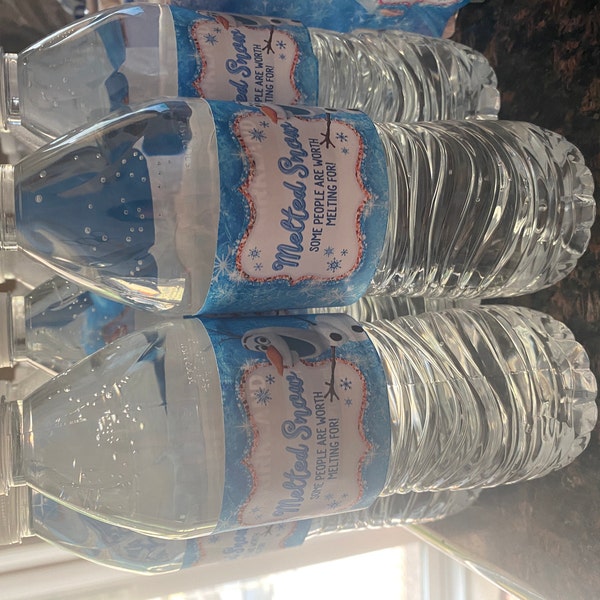 Olaf Melted Snow Bottle Label Birthday Party Olaf Water Bottle Wrapper ...