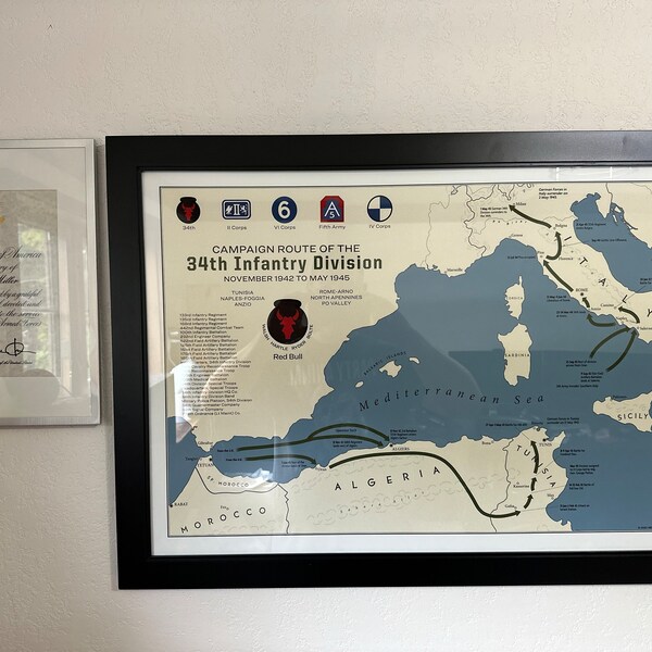 42nd Infantry Division Campaign Map - Rainbow Division - US Army - Etsy