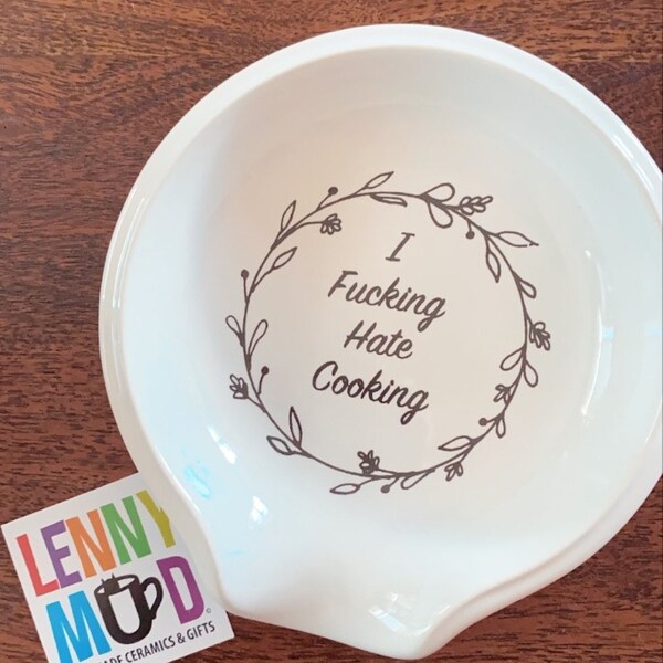 Ceramic Spoon Rest, I F'ing Hate Cooking, Funny Gift, the F Bomb ...