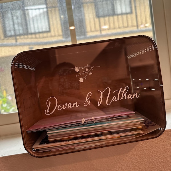 Personalized Rustic Wedding Card Box: Wooden Anniversary Keepsake - Etsy