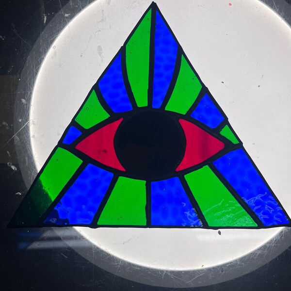 Stained Glass Triangle Eye Pattern: Modern Geometric Design PDF & PNG ...