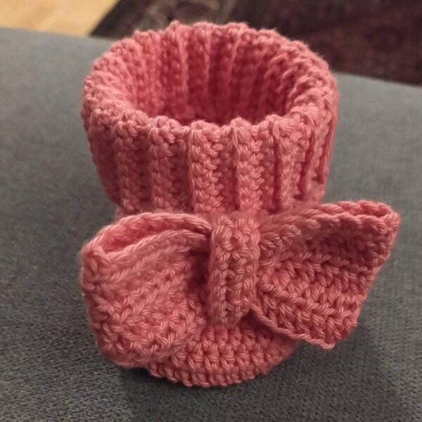 Bow Baby Booties Crochet Pattern 0-12 Months, Newborn Girl Shoes ...