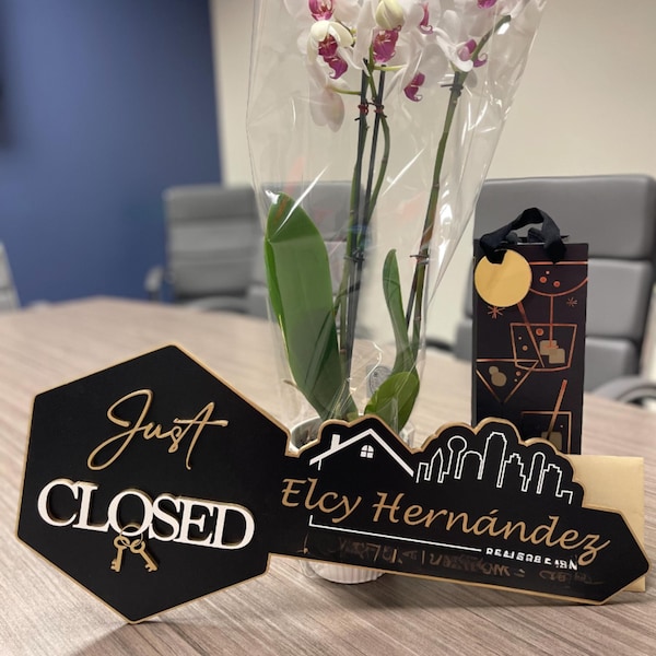 Just Closed, 3D Key Just Closed Sign, Closing Photo Prop, Modern Key ...