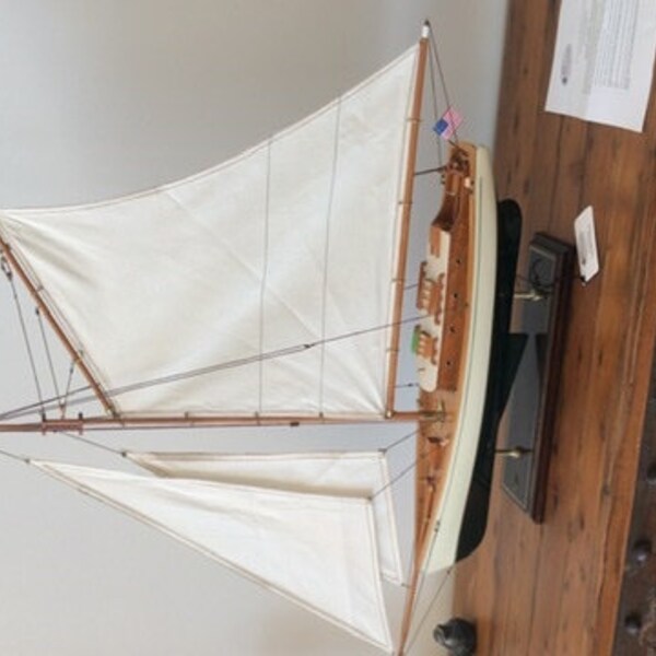 Vintage "cape Cod" Model Yacht, Gaff Rigged Schooner, Sailboat ...