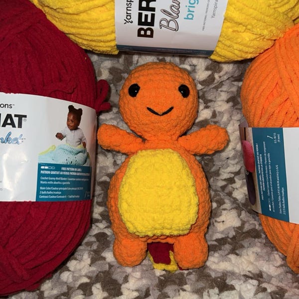 Char the Fire Lizard Crochet Pattern: Dino Pocket Monster Amigurumi ...
