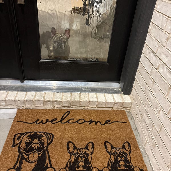 Personalized Dog and Cat Gift, Welcome Mat Cats and Dogs, Custom Dog ...