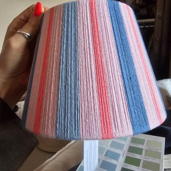 Custom Handmade Colourful Striped String Lampshade | Choose Your Own ...