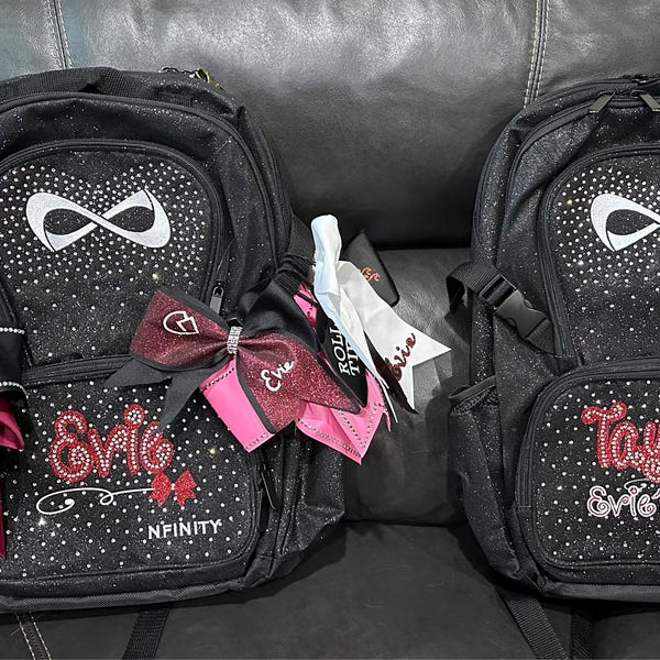 GK Elite Silver Sparkle Personalized Glitter Backpacks Choose Cheer ...