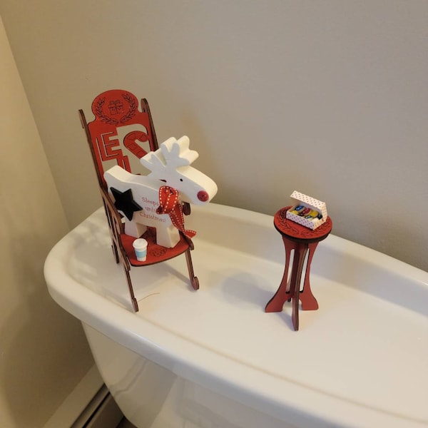 Personalized Christmas Elf Chair and Table Wood Doll Furniture, Elf ...