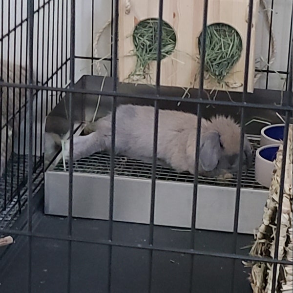 Stainless Steel Scatterless Litter Pan Box With Guard Small Pets Rabbit ...