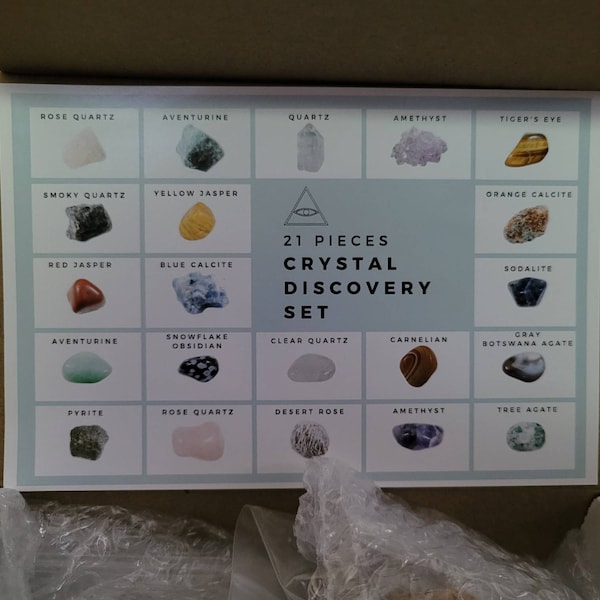 21 Pcs Beginner Crystal Kit-raw Crystal Set-healing Crystal Set-crystal ...