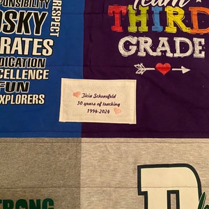 Large Quilt Label: Custom Embroidered Label About With Graduation Theme ...