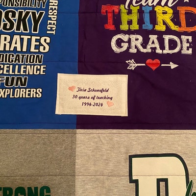 Large Quilt Label: Custom Embroidered Label About With Graduation Theme ...