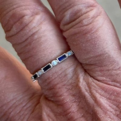 Dainty Moonstone Wedding Band, Simple Moonstone Ring, Rose Gold Ring ...