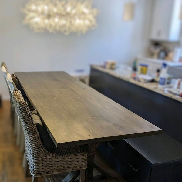 Rustic Farmhouse Dining Table, Trestle Table, Dine Table Set, Farmhouse ...