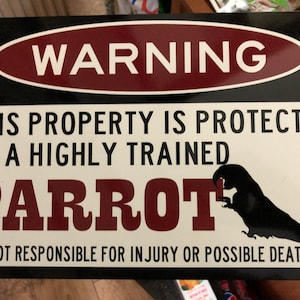 Parrot Sign,funny Metal Signs,parrot Accessories,bird Sign,parrot ...
