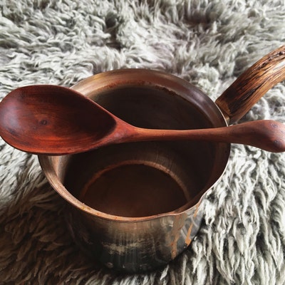 Hand Carved Wooden Spoon, Plum Wood Foraged, Organic Utensil, Crafted ...