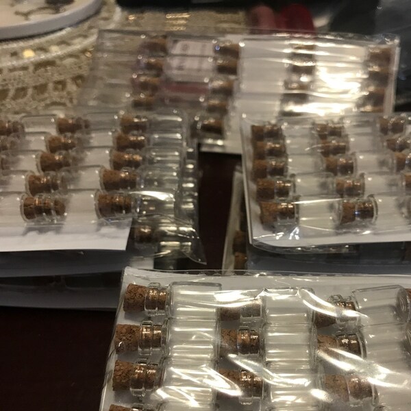 100 Small Glass Bottles With Corks. 0.5ml Bitty Bottles. 100 Vials. Miniature Glass Bottles ...