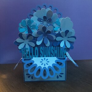 Sunshine Bouquet Card in A Box 3D SVG - Etsy