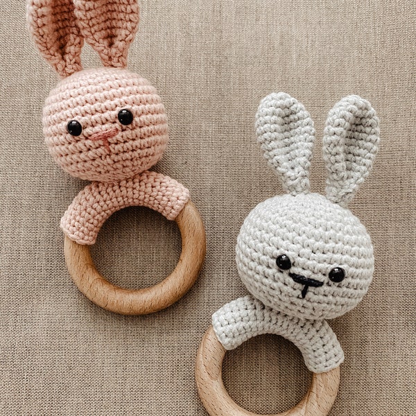 Bunny Rattle Nursery First Toy, Expecting Mum Gift, Newborn Baby ...