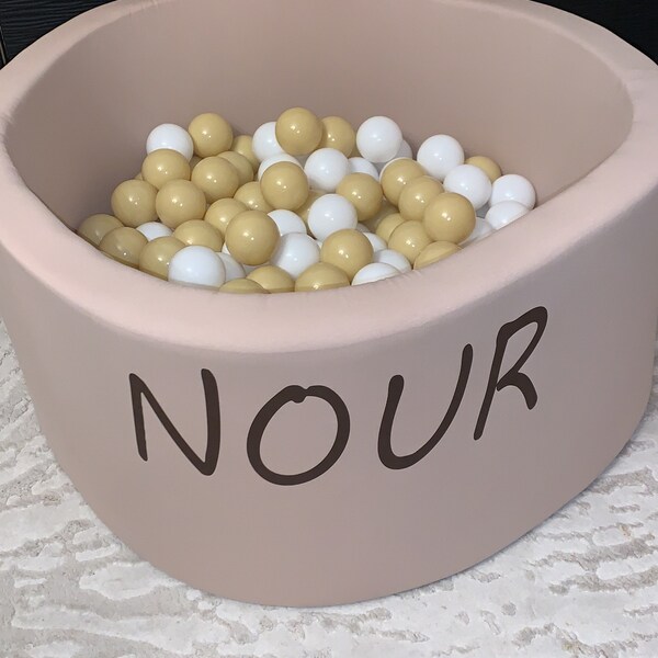 Beige Ball Pit for Toddler + 300 Balls + Storage Bag, Personalized Ball ...