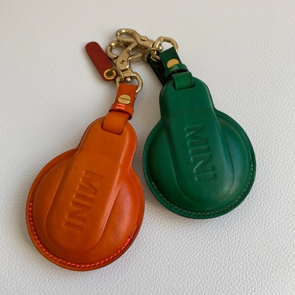 Mini Cooper Key Case - Handcrated Leather Key Fob Cover for Mini Cooper ...