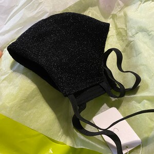 Silver Glitter Face Mask Sparkly Fitted Adjustable Straps High Quality ...