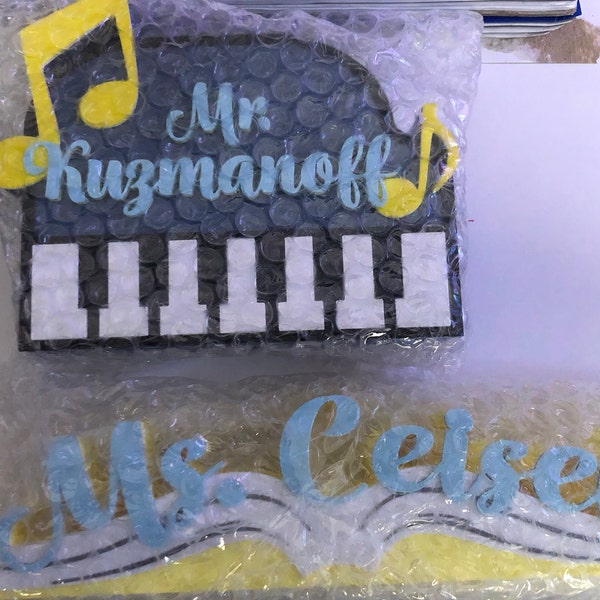 Music Name Sign 3D Printed Name Plate Music Teacher Gift Piano Teacher ...