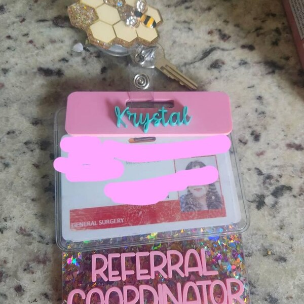 Custom Acrylic Badge Topper, Badge Buddy Topper, ID Holder, Acrylic ...