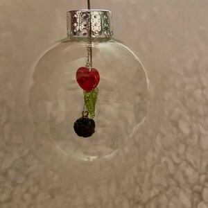 Hand Blown Glass Ornament: Raspberry and Five Leaves by - Etsy