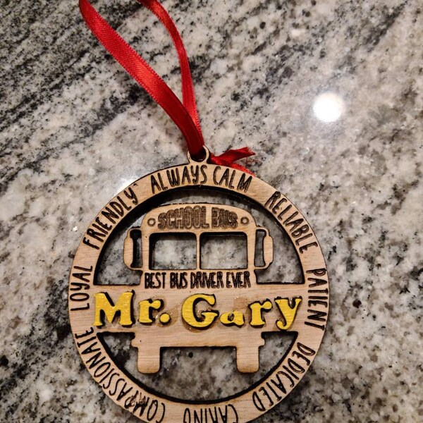 Bus Driver Ornament SVG, Best Bus Driver Ever Ornaments, Personalized ...