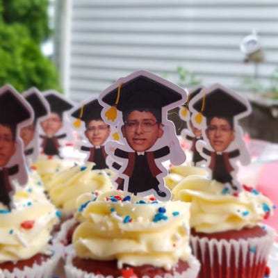 Graduation Photo Cupcake Toppers Custom Photo Face Cupcake Toppers ...