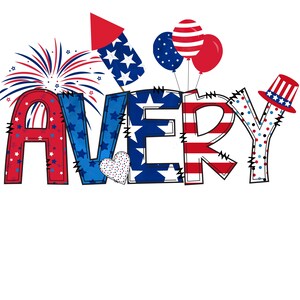 Patriotic Doodle Alphabet Bundle, 4th of July PNG Letters, Numbers ...