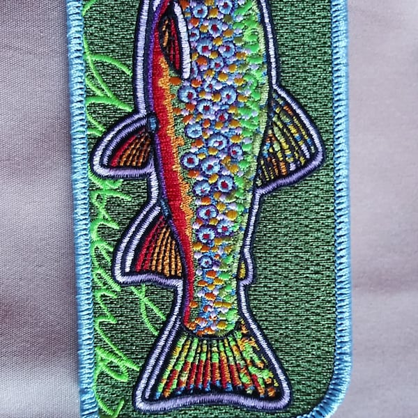 Embroidered Brook Trout Iron on Fish Art Patch 5.5"x2.5" - Etsy