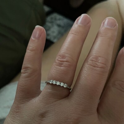 Dainty CZ Stacking Ring, Gold Minimalist Ring, CZ Ring, Simple Diamond ...