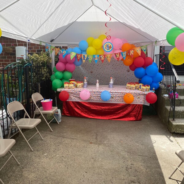 Choose Any Theme Party Table Cover With 6 Custom Stickers - Etsy