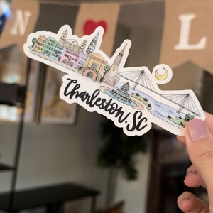 Charleston South Carolina Skyline Sticker - Etsy