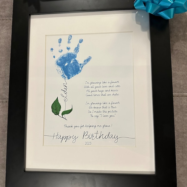 Personalized Birthday Handprint Art Gift From Kids. Printable Handprint ...