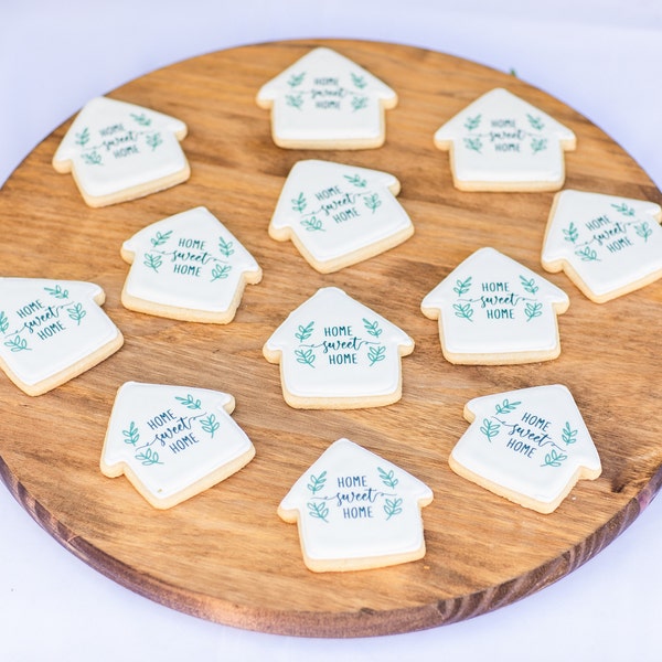 1 Dozen Home Sweet Home Realtor Decorated House Shaped Sugar Cookies ...