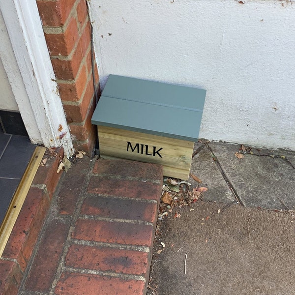 Doorstep Wood Milk Box. Porch Milk Storage Box. Milk Bottle Boxes ...