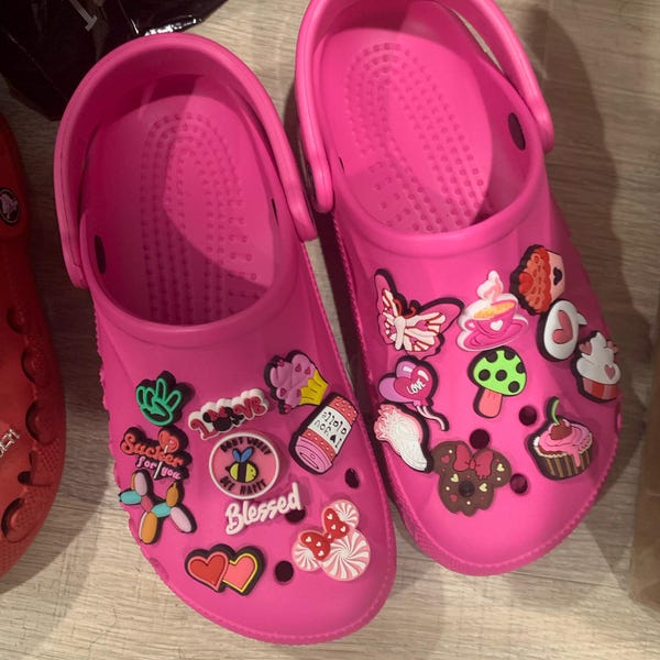 New Hot Pink and Bright Green Croc Compatible Shoe Charms, Charms for ...