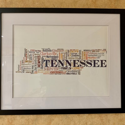 Tennessee Map Art, Tennessee Art Print, Tennessee State Map, Tennessee ...