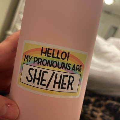 SHE/HER Name-tag Sticker - Etsy