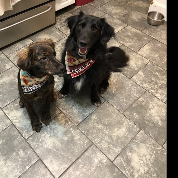 Dog Bandana - Aztec Red // Aztec Print Dog Bandana // Tribal Pet ...