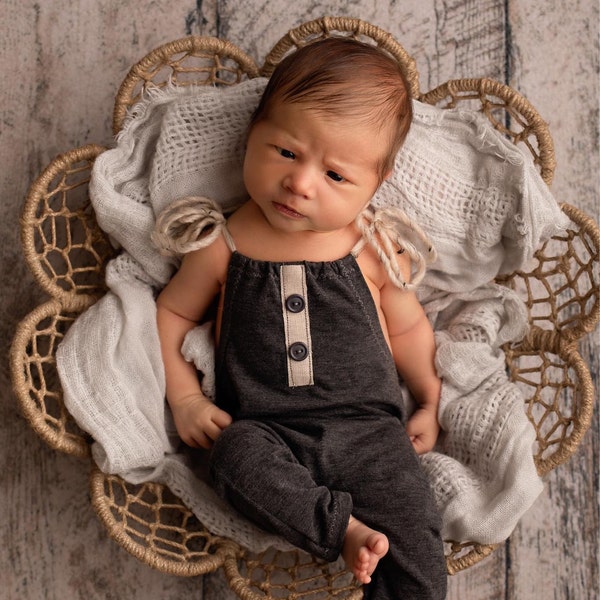 Newborn Boy Romper- "charlie" Blue Footed Romper. Newborn Boy Photo ...