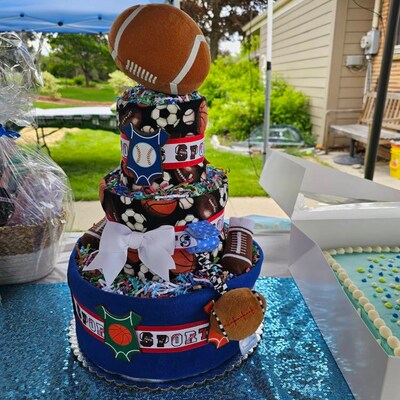 Baby Diaper Cake Surfing Surfer Shower Centerpiece Gift Baby on Board ...