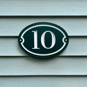 10x7 Oval House Number Engraved Plaque numbers Only Housewarming Gift ...